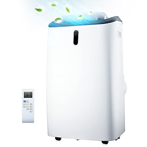 Portable Air Conditioner, Rintuf 2022 14000 BTU ASHRAE Portable AC Cools to 700 Sq.ft Room, AC Unit for Cooling & Dehumidifier & Fan, With LED Display Remote Control, Window Kits, Universal Wheels