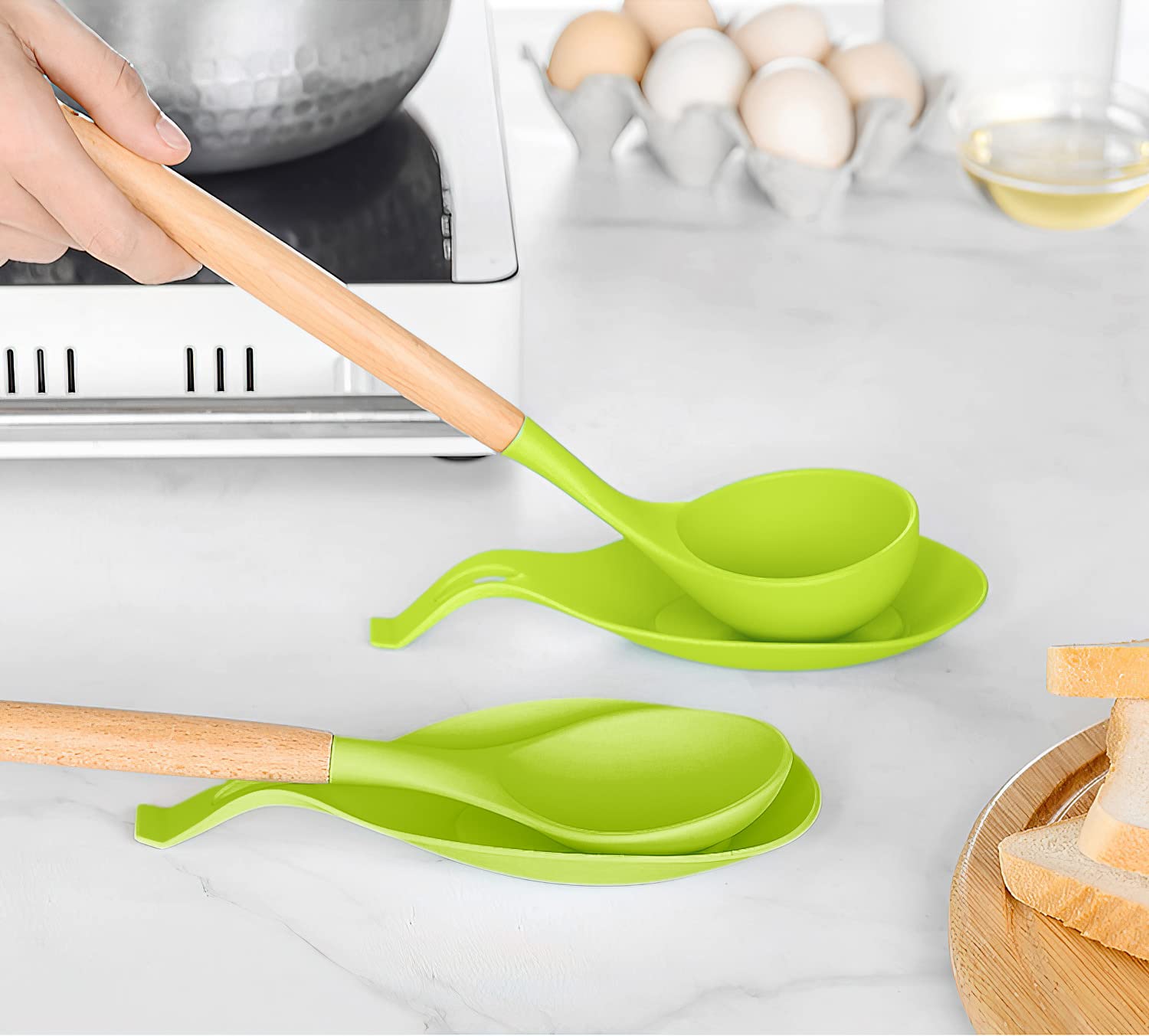 Spoon Rest Utensil Holder Kitchen Utensil Rest Pad Mat for Kitchen Cook Tools, Spoons, Ladles, Tongs, Spatulas,Great for Kitchen Counter,Stove Top,Coffee Bar Station