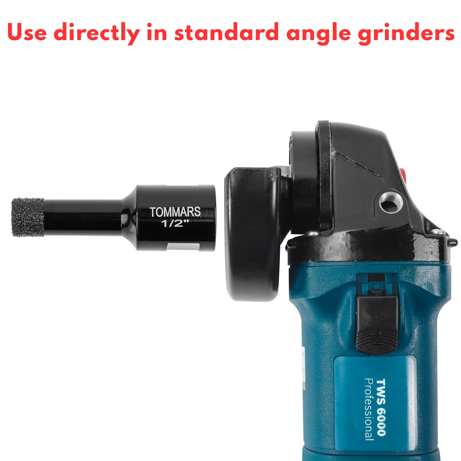 TOMMARS 2 Pc Diamond Core Drill Bit, 1/4" (6mm) Diamond Vacuum Brazed Hole Saw max. 35 Holes Drill for Porcelain Ceramic Tile Marble