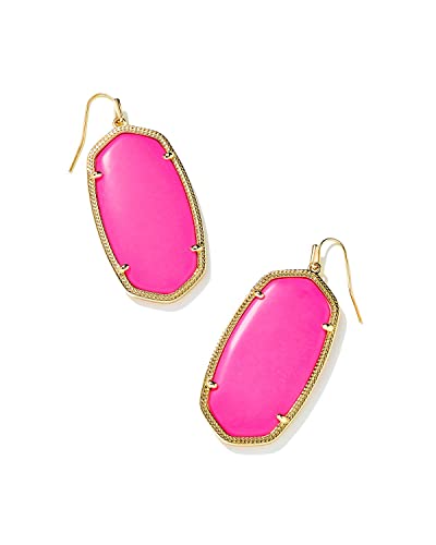 Kendra Scott Danielle Drop Earrings for Women, Fashion Jewelry, 14k Gold-Plated, Neon Pink