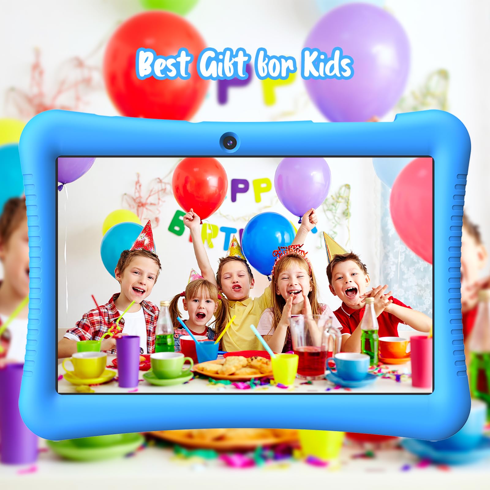 MOOKIA Kids Tablet 10 inch Android 13 Tablet for Kids 3-12 Quad Core 3+32GB Dual Camera GMS Certified WiFi Tablet Parental Control with Drop-Proof Case