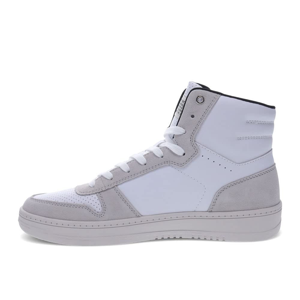 Levi's Mens Drive Hi Vegan Synthetic Leather Casual Hightop Sneaker Shoe, White/Grey, 10.5 M
