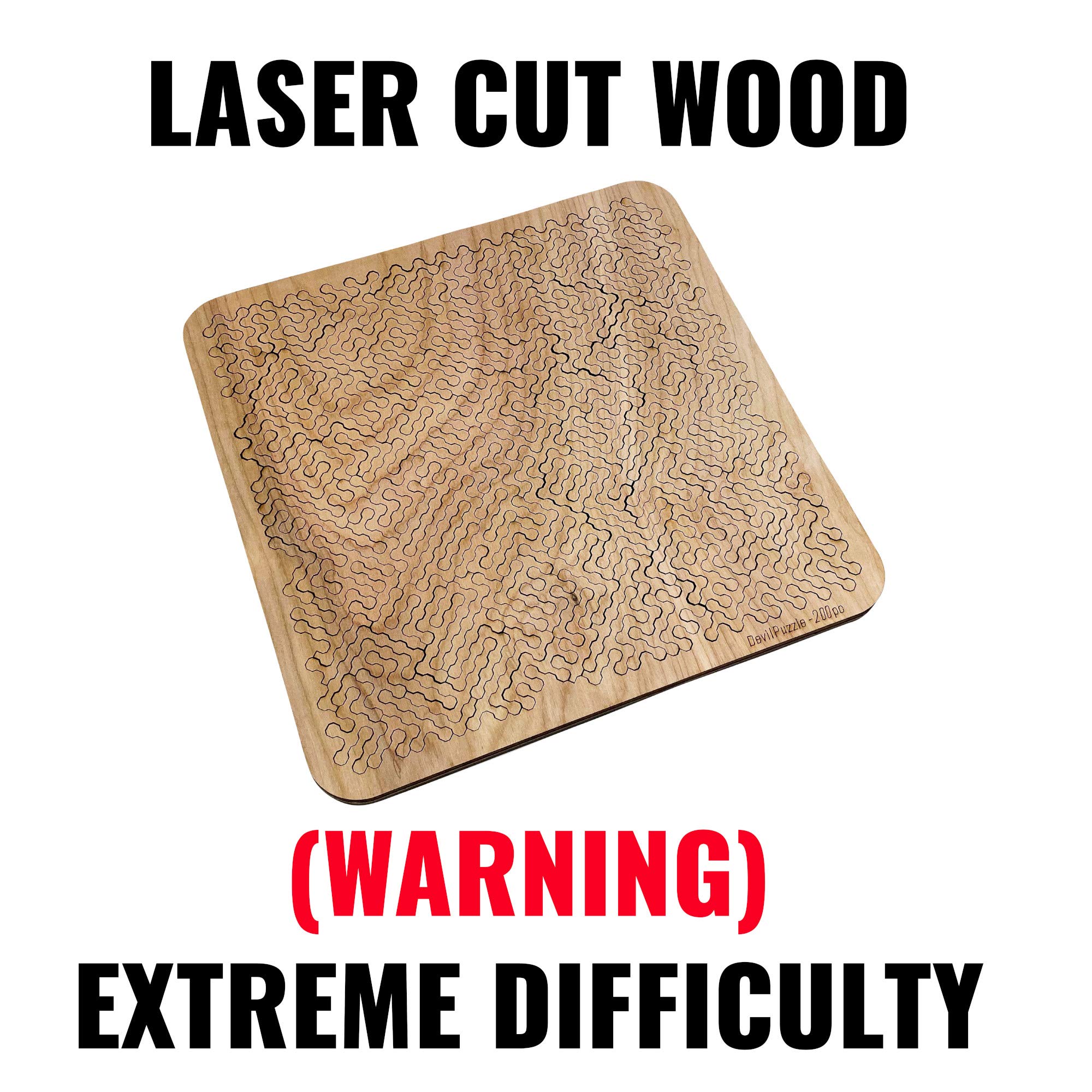 Mind Bending Wooden Jigsaw Puzzle | Difficult Puzzles for Adults | 200 Pieces | 11.3" x 11.3”