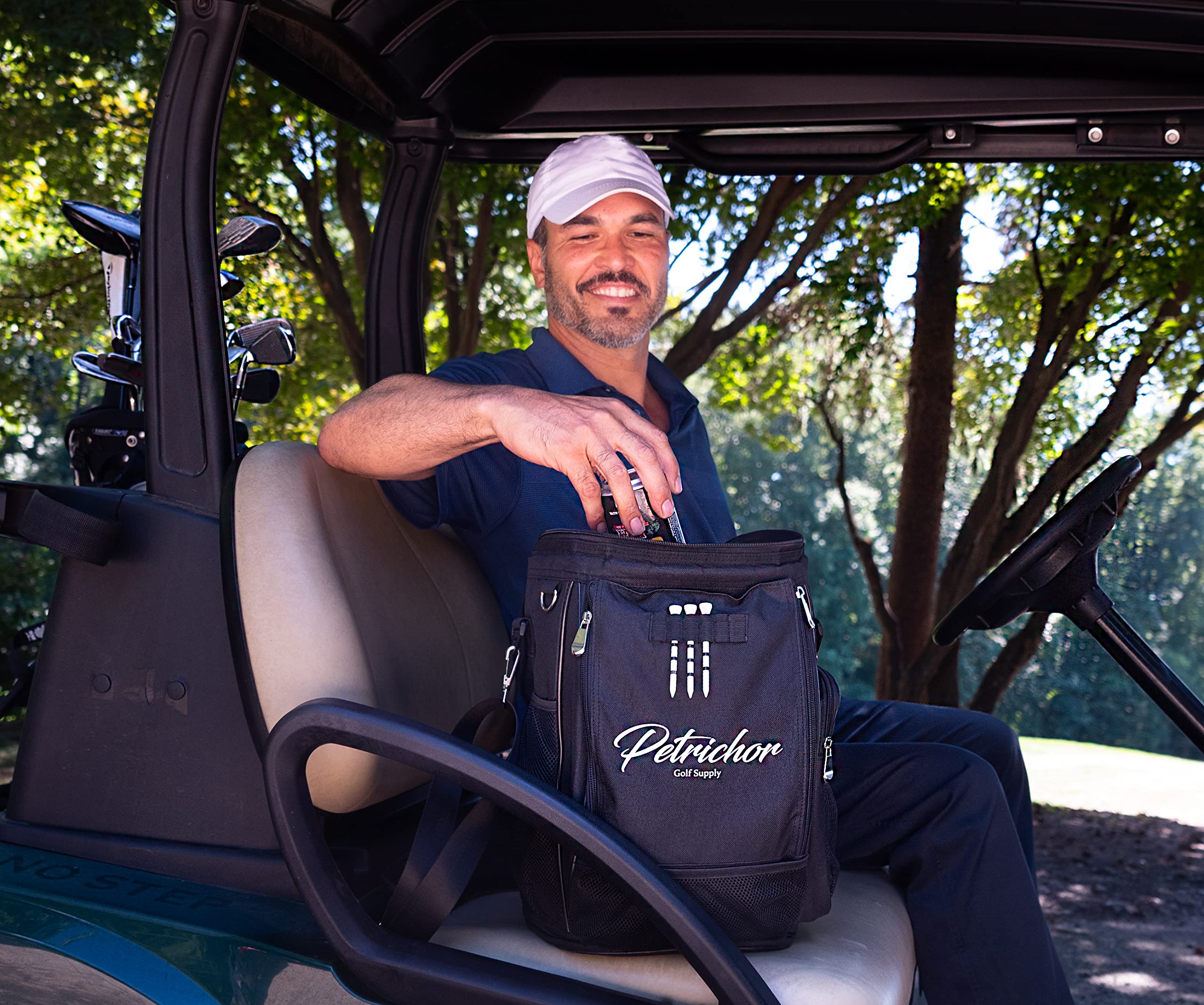 PETRICHOR - XL Insulated Stand-Up Golf Cooler Bag - Lightweight Cart Caddy - Capacity 18-22 Cans or Bottles