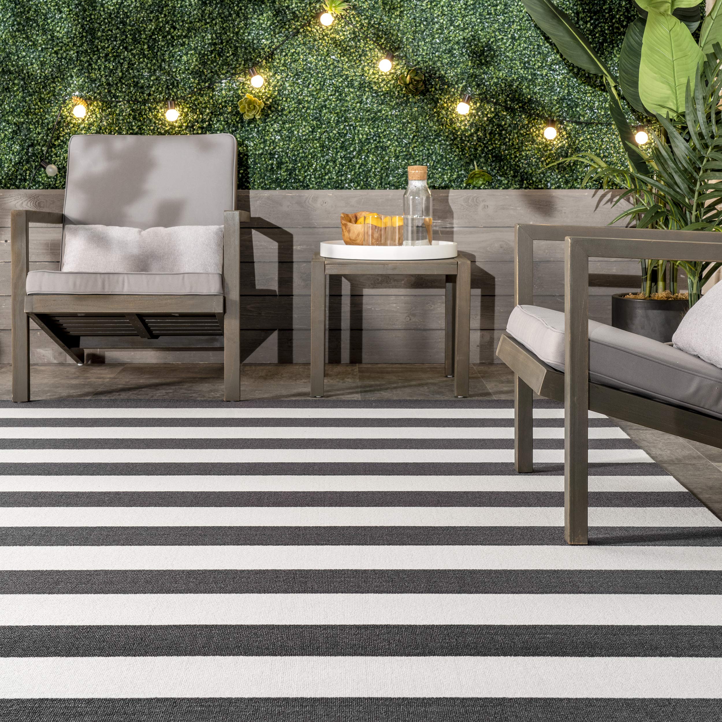 nuLOOM Christa Striped Indoor/Outdoor Area Rug, 5 x 8 Feet, Pink