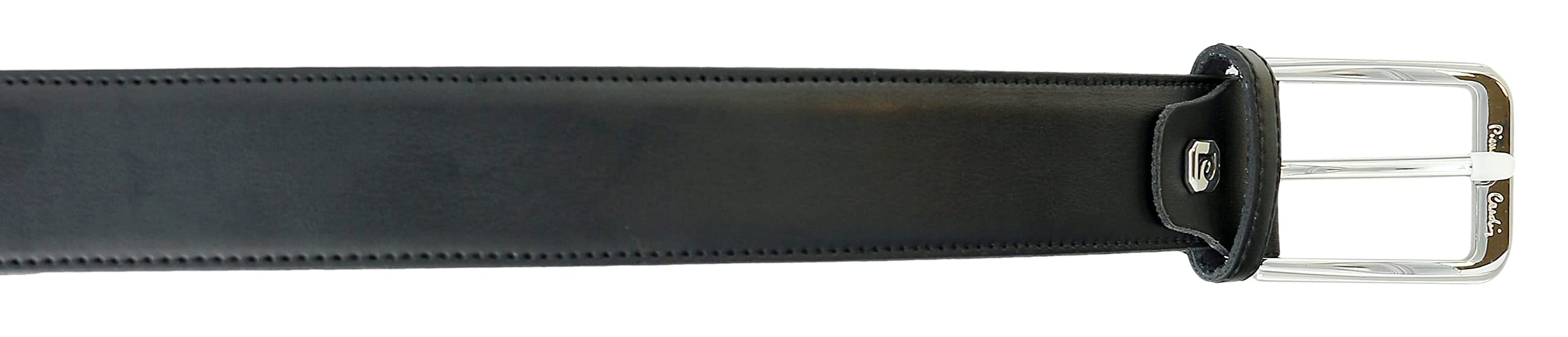 Pierre Cardin Black Smooth Classic Silver D-Ring Adjustable Belt Adjustable Mens Belt-36 for Mens