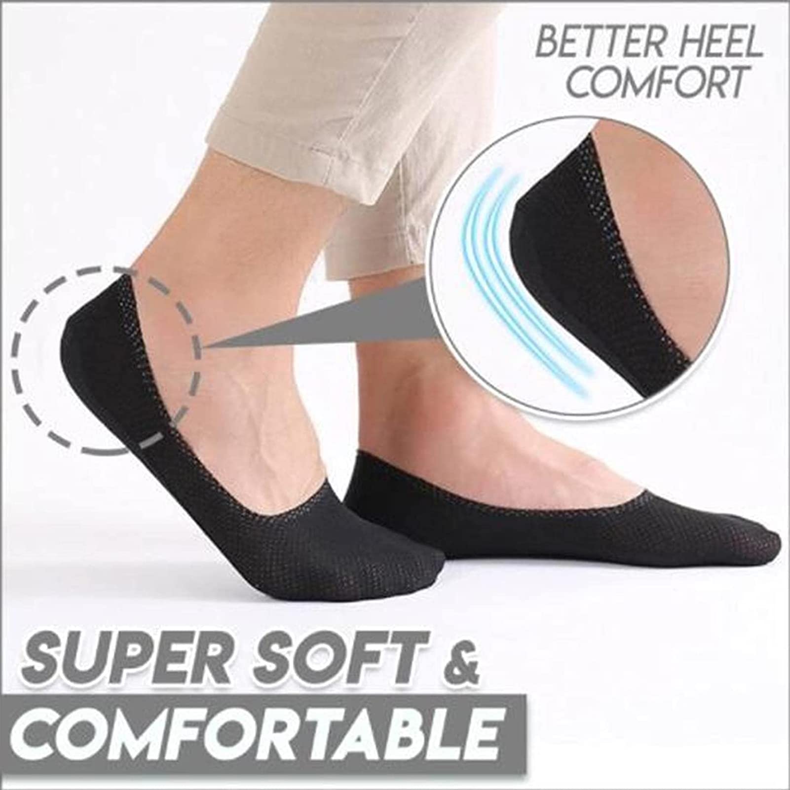 Meeyeet 6 pairs Breathable Ice Silk Socks, Flat Invisible 360 ββΒ° Non-slip Summer Socks with Prevents Odor Cooling Effect (6PCS)