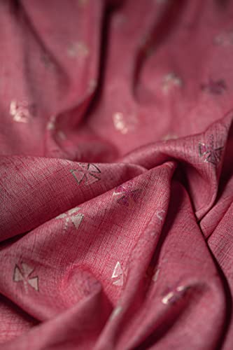 Viscose Rayon Foil Printed Fabric by Yard for Apparel Sewing Craft Upholstery DIY, Width-42" (3-Yards / 108 x 42 inches, Peach 3Y)
