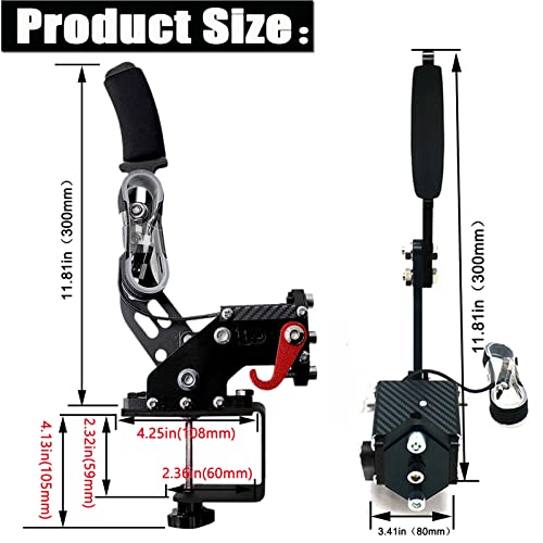 Obokidlyamor 64Bit USB Handbrake For 2 IN 1 Compatible with Microsoft PS4/PS5 Console Controller and PC system; Work on For Logitech G29 Racing Steering wheel (For PS5/PC, Black)