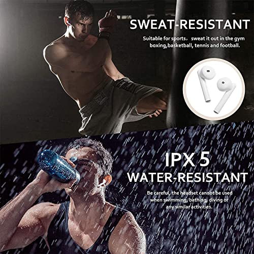 Sviemas Wireless Earbuds,Bluetooth 5.0 Noise Cancelling Earbuds,Bluetooth Headphones 3D HiFi Stereo Bass,IPX5 Waterproof Sports Touch Control with USB-C Fast Charge Mini Charging Case for Android iOS