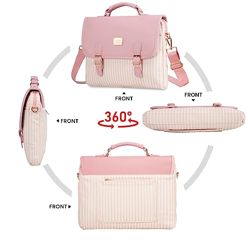 LOVEVOOK Canvas Laptop Bag for Women Messenger Bag Lightweight Laptop Case Sleeve Purse Briefcase Fits 15.6 Inch Computer