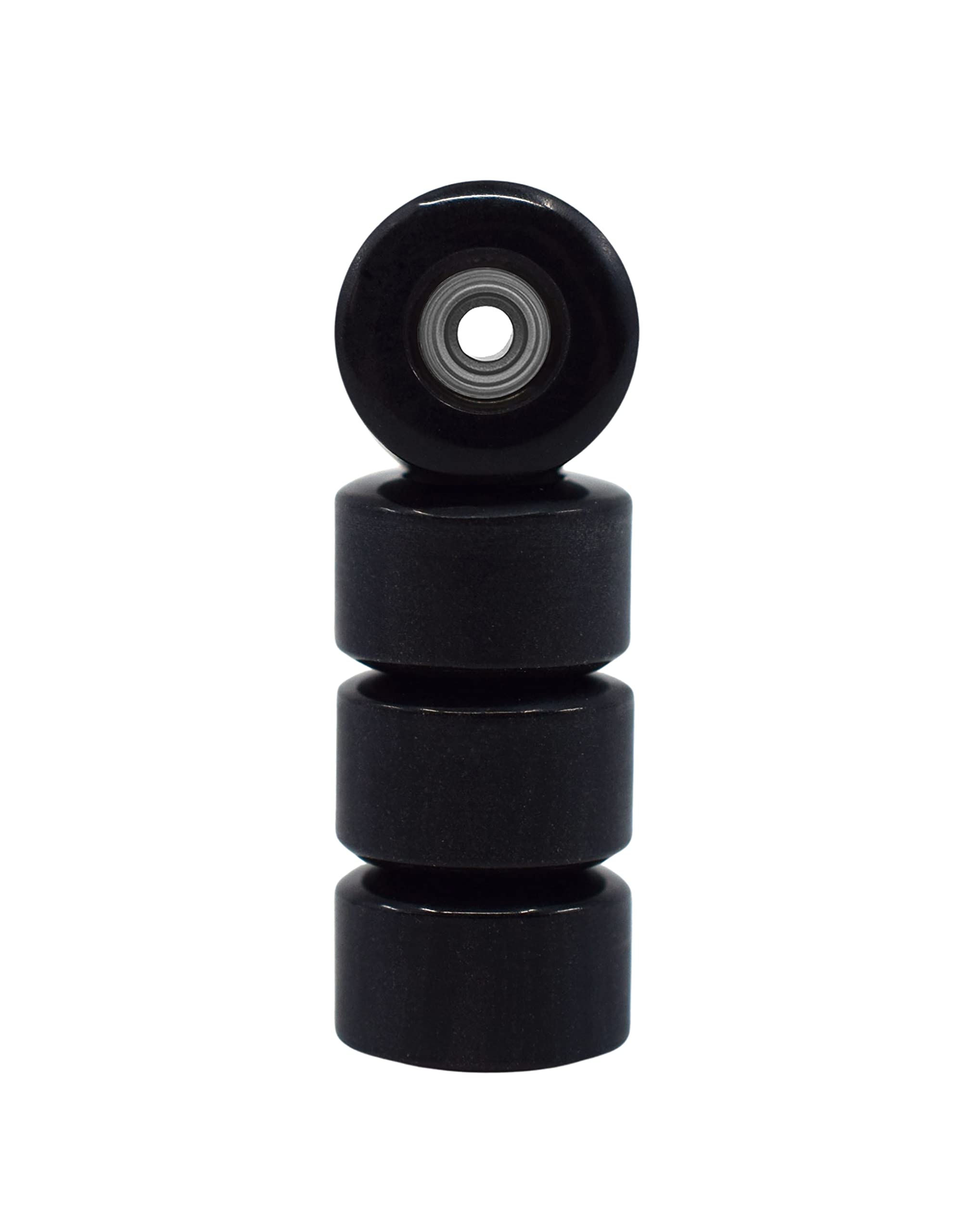 Teak Tuning Apex 77D Urethane Fingerboard Wheels, New Street Shape, 7.7mm Diameter, ABEC-9 Stealth Bearings - Geode Series - Made in the USA - "Obsidian" Colorway