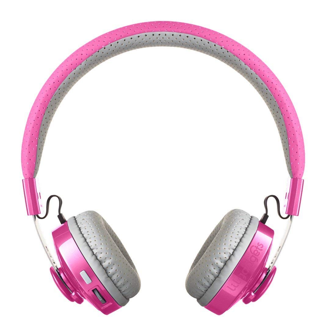 LilGadgets Untangled PRO Kids Premium Wireless Bluetooth Headphones with SharePort and Microphone (Children) - Pink (Renewed)