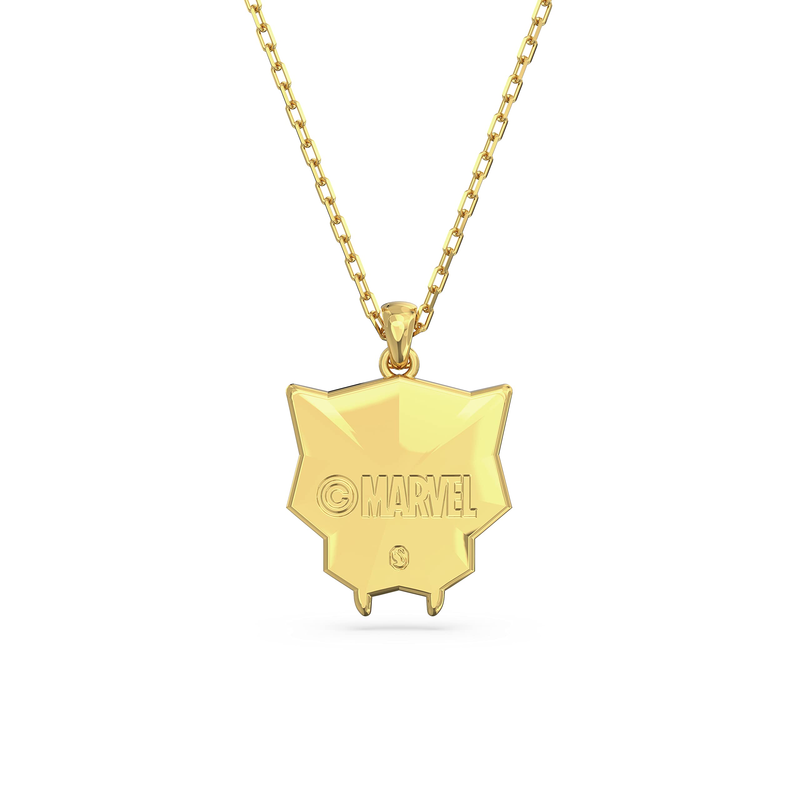 SWAROVSKI Marvel Pendant Necklace, 3D Spider-Man Motif with Red and Black Crystals, on Gold-Tone Finished Chain, Part of the Marvel Collection
