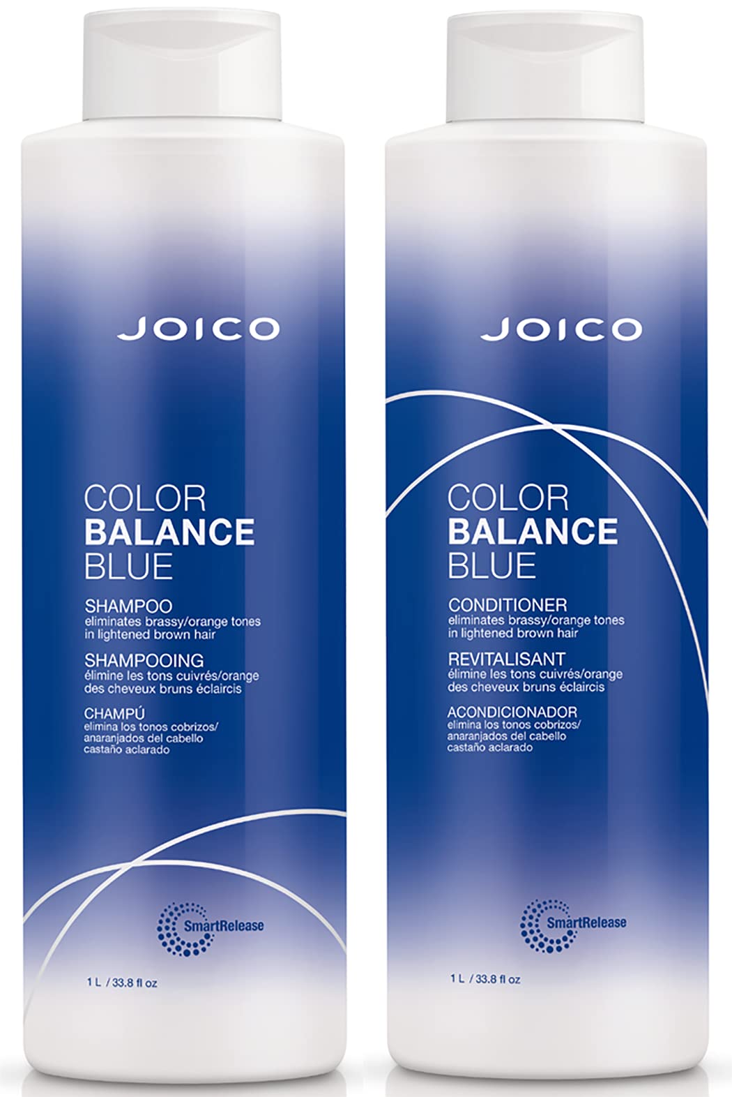 Joico Color Balance Blue Shampoo & Conditioner Set | Eliminate Brassy and Orange Tones | For Lightened Brown Hair