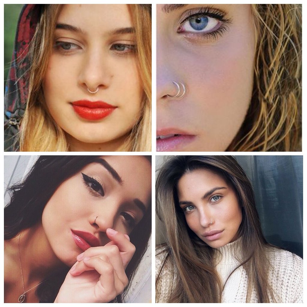 LOLIAS 144 Pcs Stainless Steel Hoop Nose Rings Nose Ring Stud Body Piercing Jewelry CZ Inlaid