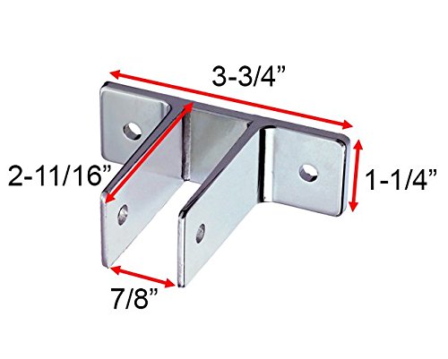 Two Polished Chrome Die Cast Zamac Two Ear Brackets for 7/8 in. Panels with Fasteners