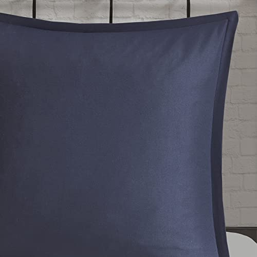Madison Park Zennia Farmhouse Comforter Set with Throw-Blanket, Floral Print on Seersucker Textures, All Season Bedding, Matching Shams, Toss Pillows, Full/Queen(90"x90"), Blue 7 Piece