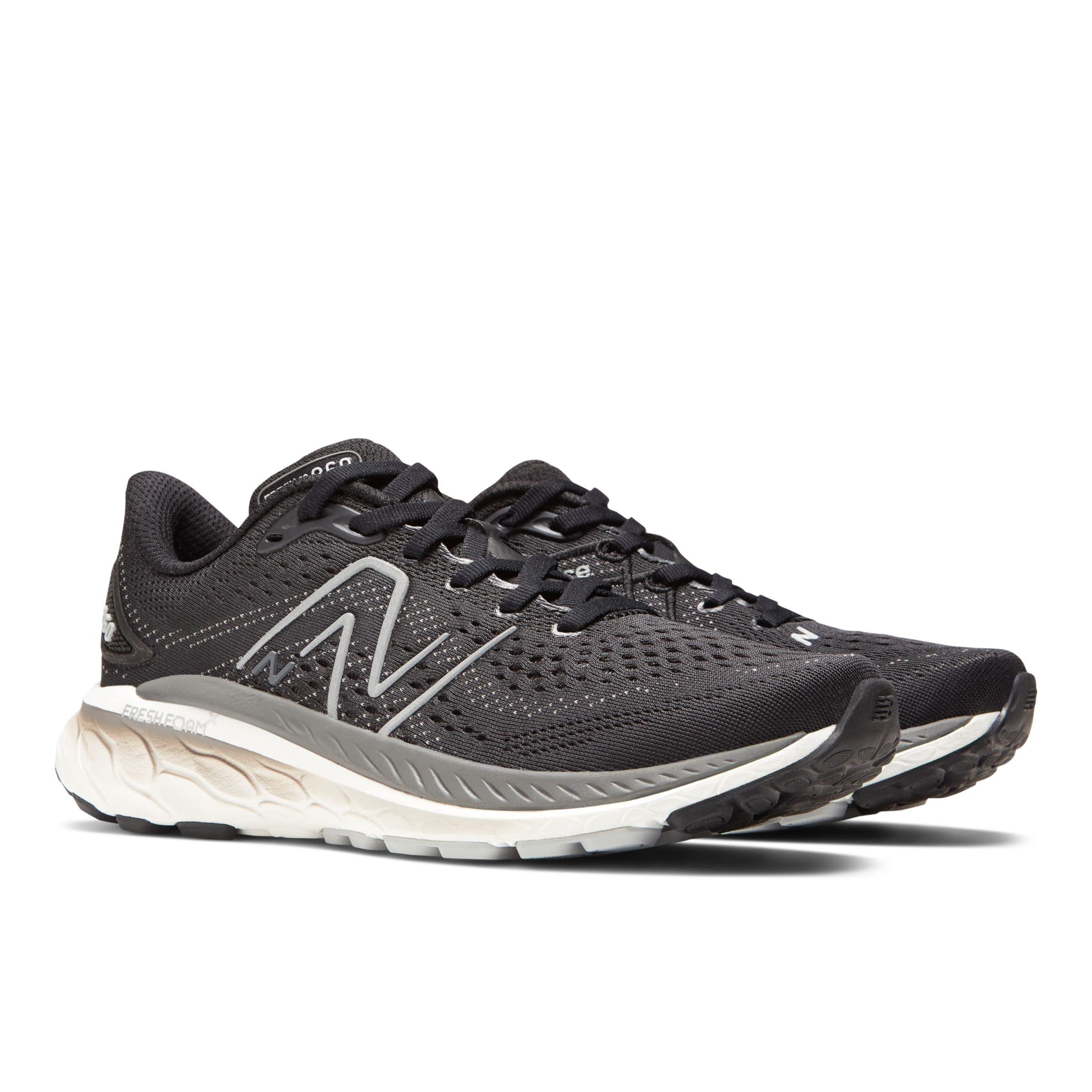 New Balance Women's Fresh Foam X 860 V13 Running Shoe, Black/White/Castlerock, 9.5