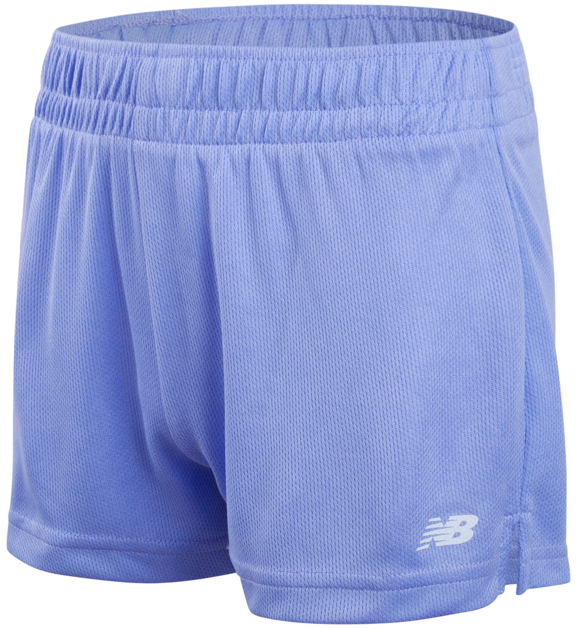 New Balance Girls' Active Shorts Set - 2 Piece Performance T-Shirt and Gym Shorts (4-12), Size 7/8, Light Surf/Vibrant Violet