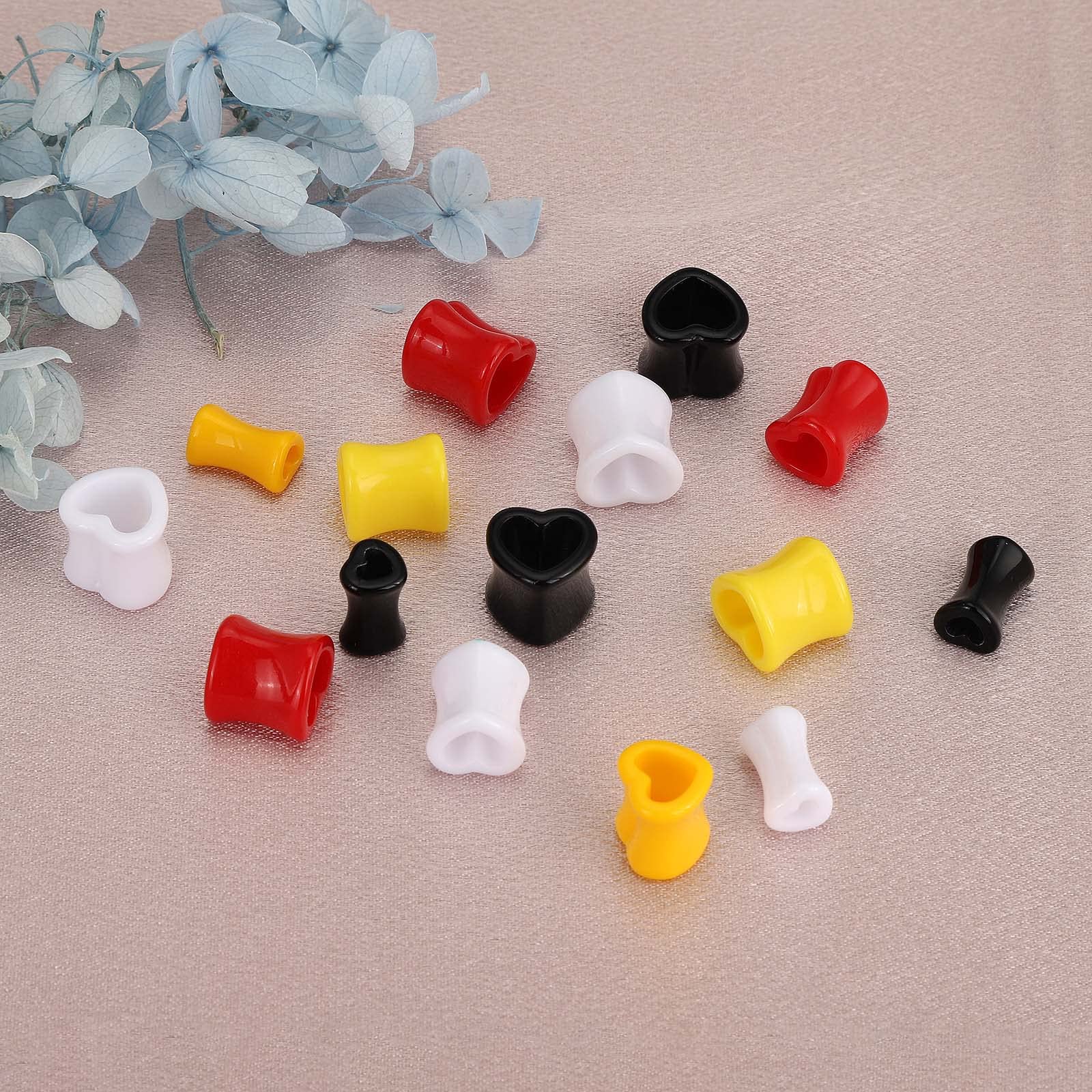 Stuppendux 4Pairs Acrylic Heart Shape Gauges For Ears Ear Tunnels Plugs Flesh Stretchers Expander 00g 10MM