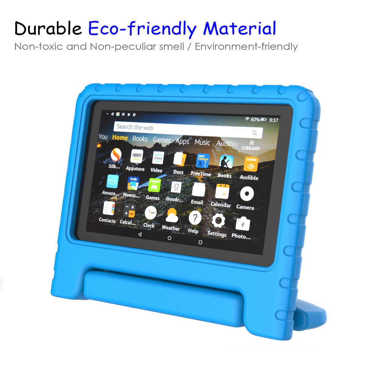 LTROP Kids Case for Fire 7 Tablet 2019 - Light Weight Shock Proof Convertible Handle Stand, Corner Protection, Kids Case for All-New Fire 7 Tablet (9th Generation, 2019 Release) - Blue