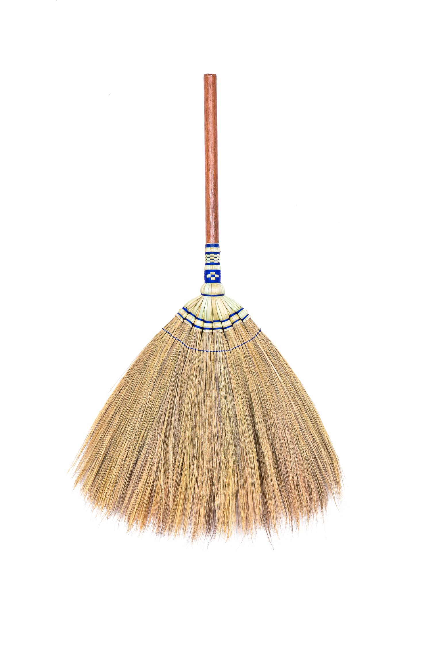 SN SKENNOVA - 28-inch of Short Asian Broom Whisk Broom Thai Natural Grass Broom Solid Wood Handle for RV's Tent Camping
