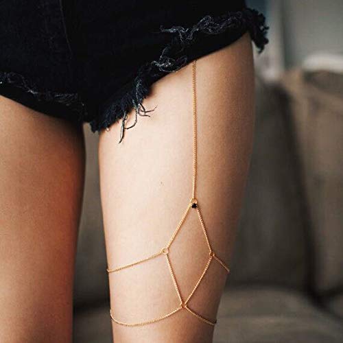 Luxcastle Gold Tassel Leg Chain Women Body Dress for Summer Beach and Bar Party