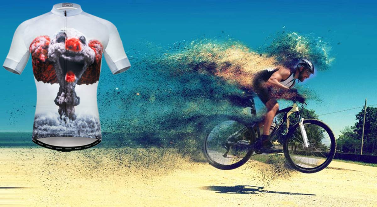 Men's Cycling Jerseys Wolf Print Bicycle Shirts Summer Road Bike Clothes Quick Dry Breathable