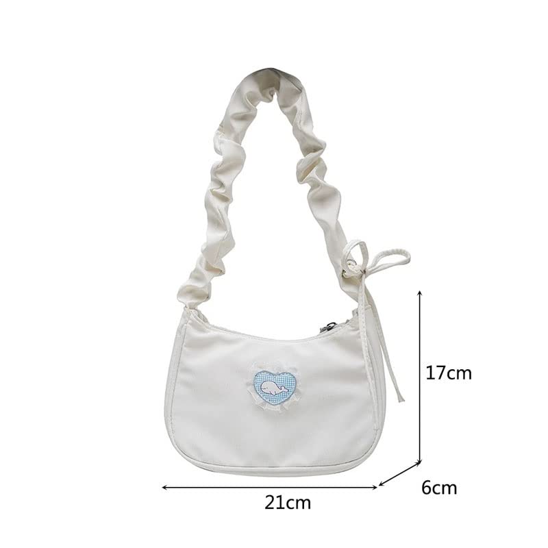 TFIIEXFL Travel Casual Everyday Clutch Canvas Pleated Zipper Small Casual Dumpling Bag Tote Bag