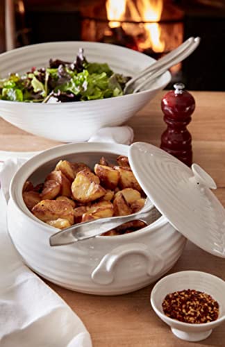 Portmeirion Sophie Conran Collection White Oval Casserole, (Small) - Dishwasher, Microwave, Oven and Freezer Safe - Made in England