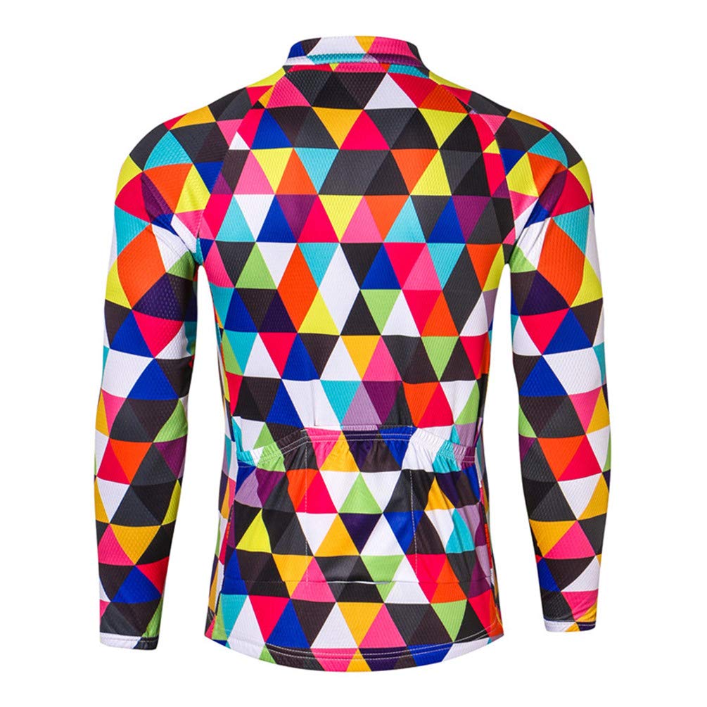 Men's Cycling Jersey Long Sleeve Men Bike Shirt Tops Mountain Bicycle Clothing Quick Dry with 3 Pockets