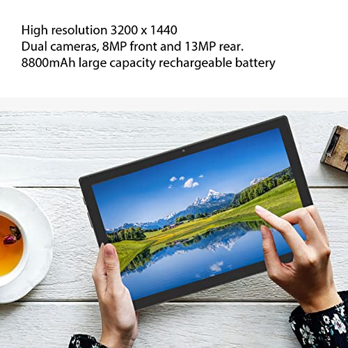 Tablet, 10.1in Gaming Tablet, Portable HD Tablet PC, RAM 10GB ROM 256GB, Dual SIM Dual Standby for Android11,3200x1440 HD 4G LTE Calling Tablet (Iron Grey)