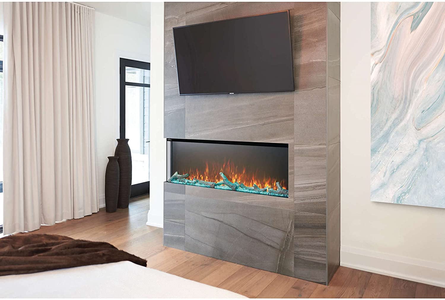 Napoleon Trivista 50 inch Wall Mount Electric Fireplace - Black, NEFB50H-3SV