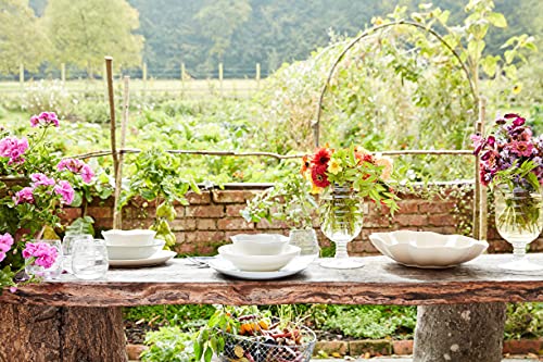 Portmeirion Sophie Conran Floret Stoneware All Purpose Bowls 7 Inch Set of 4 - Dishwasher & Microwave Safe Great Kitchen Home Use for Serving Cereal Soup Salad & More, Robins Egg