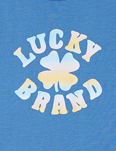 Lucky Brand Girls' 2-Piece Loose-fit Pajama Set, Soft & Cute for Kids, Sunset Ombre Lucky, 4