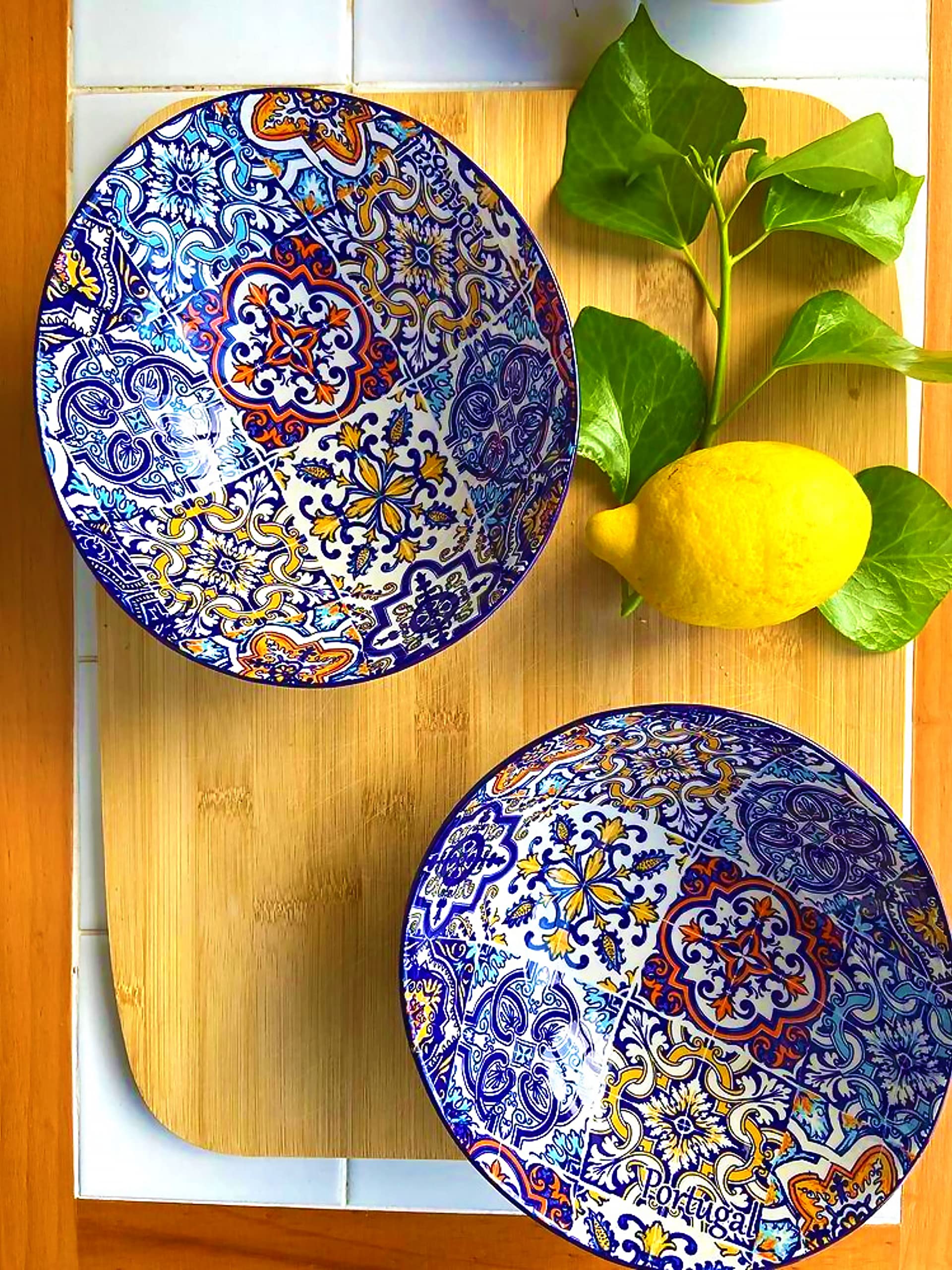 Portuguese Pottery Alcobaça Ceramic Side Dish Serving Bowl - Set of 2
