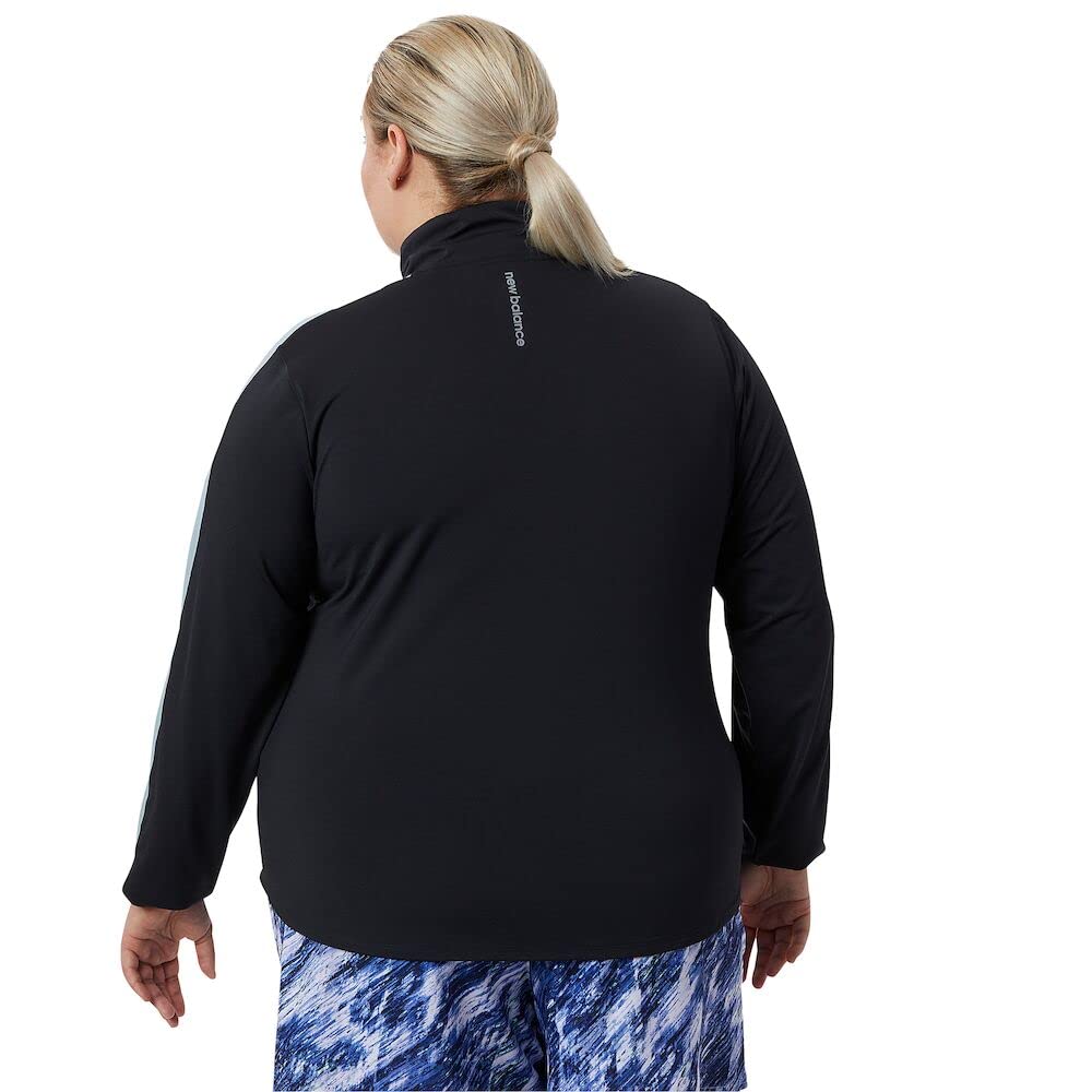 New Balance womens Accelerate Half Zip Shirt, Black, Small US
