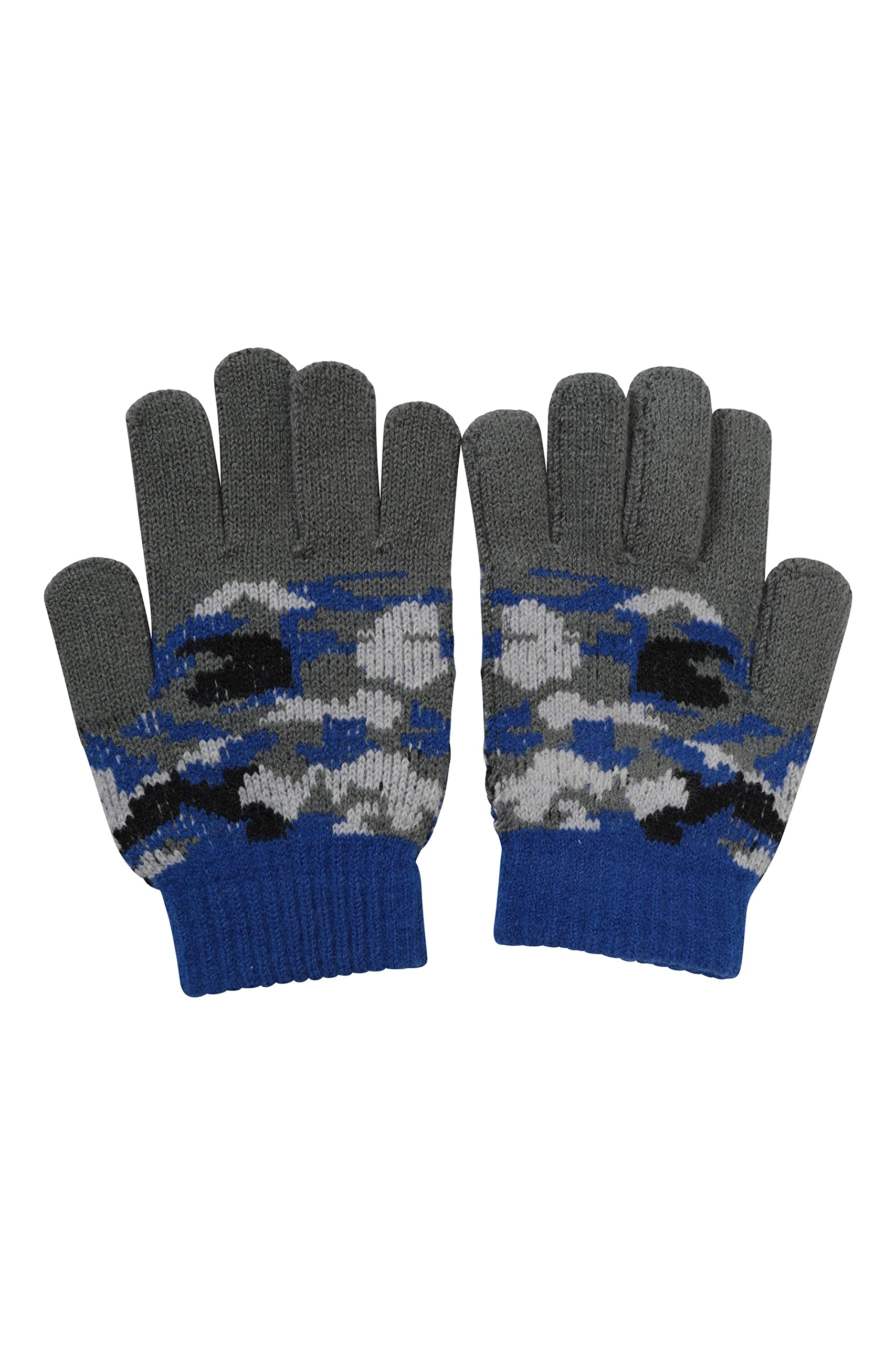 Mountain Warehouse Camo Kids Knitted Gloves - Warm Glove Blue