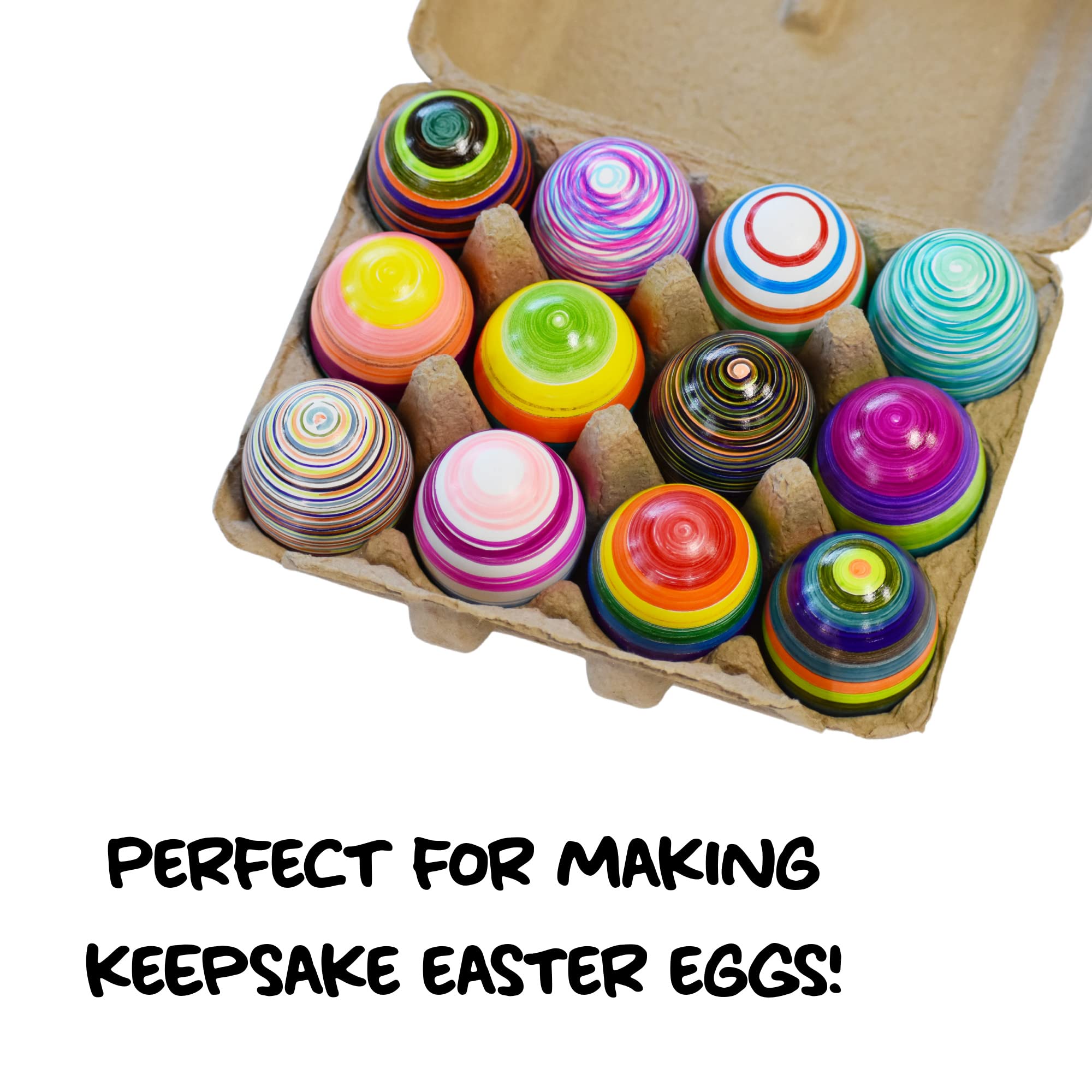 The EggMazing Easter Egg Mini Decorator Kit and 1 Dozen White Wooden Eggs - Year Round Arts and Crafts Activity