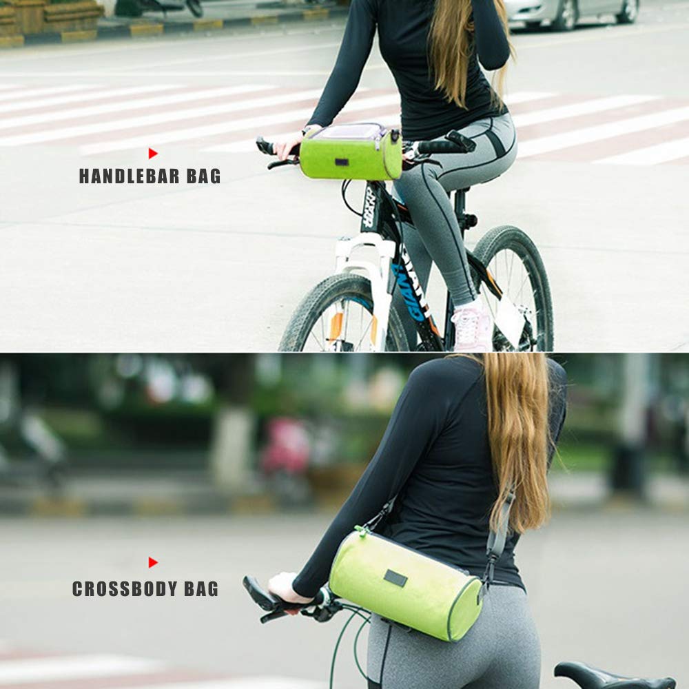 Lixada Bike Handlebar Bag,Waterproof Bike Basket Bicycle Front Storage Bag with Transparent Pouch Touch Screen and Removable Shoulder Strap for Road Bikes, Mountain Bikes and Motorcycles