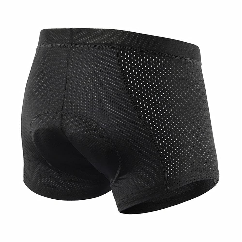 Men's Cycling Underwear Soft Mesh Gel Padded Cycling Underwear Undershorts (Red, XL)