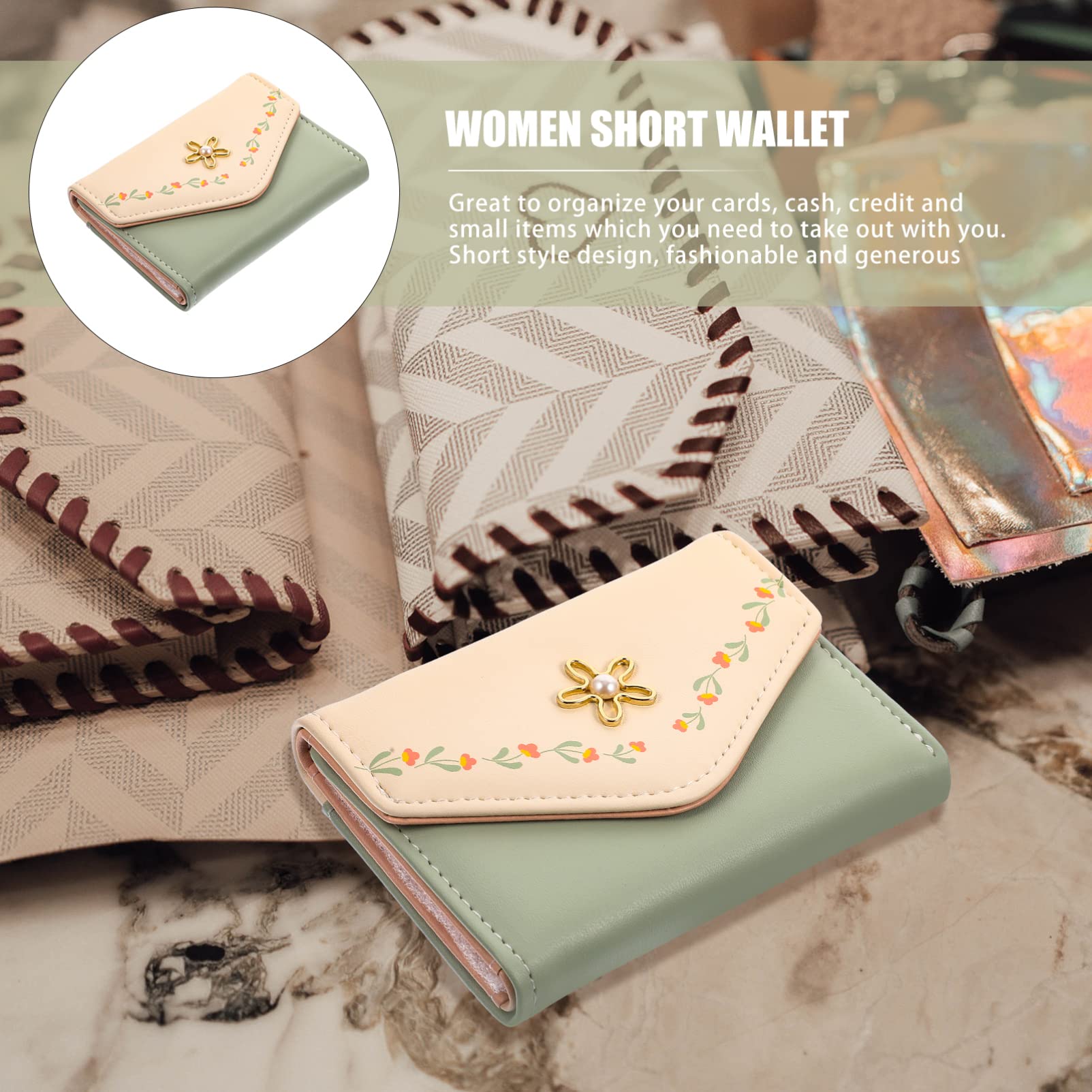 TENDYCOCO Women Fashionable Print Wallet Bifold Purse ID Window Credit Card Holder Portable Storage Wallet