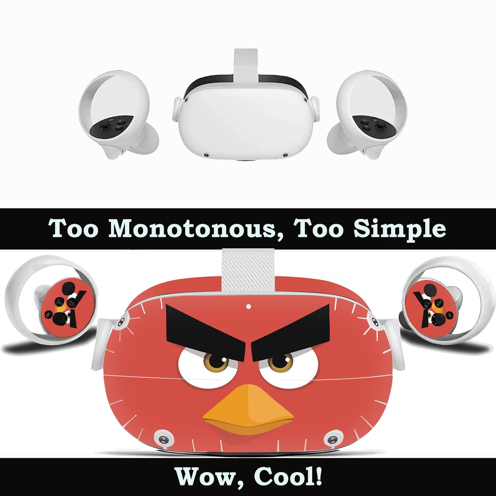 Oculus Quest 2 Stickers Eyes Anime VR Decal Skin for Headset and Controller Stickers Oculus Quest 2 Skins Vinyl Decal Stickers Skin for Oculus Quest 2 Protective Stickers Quest 2 Accessories Protective Decal
