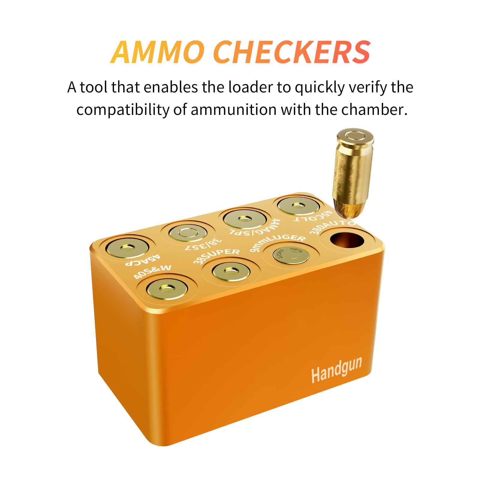 Ludex Ammo Checkers Ammo Checker Cartridge Gauge for Reloading (ammo checkers, orange)