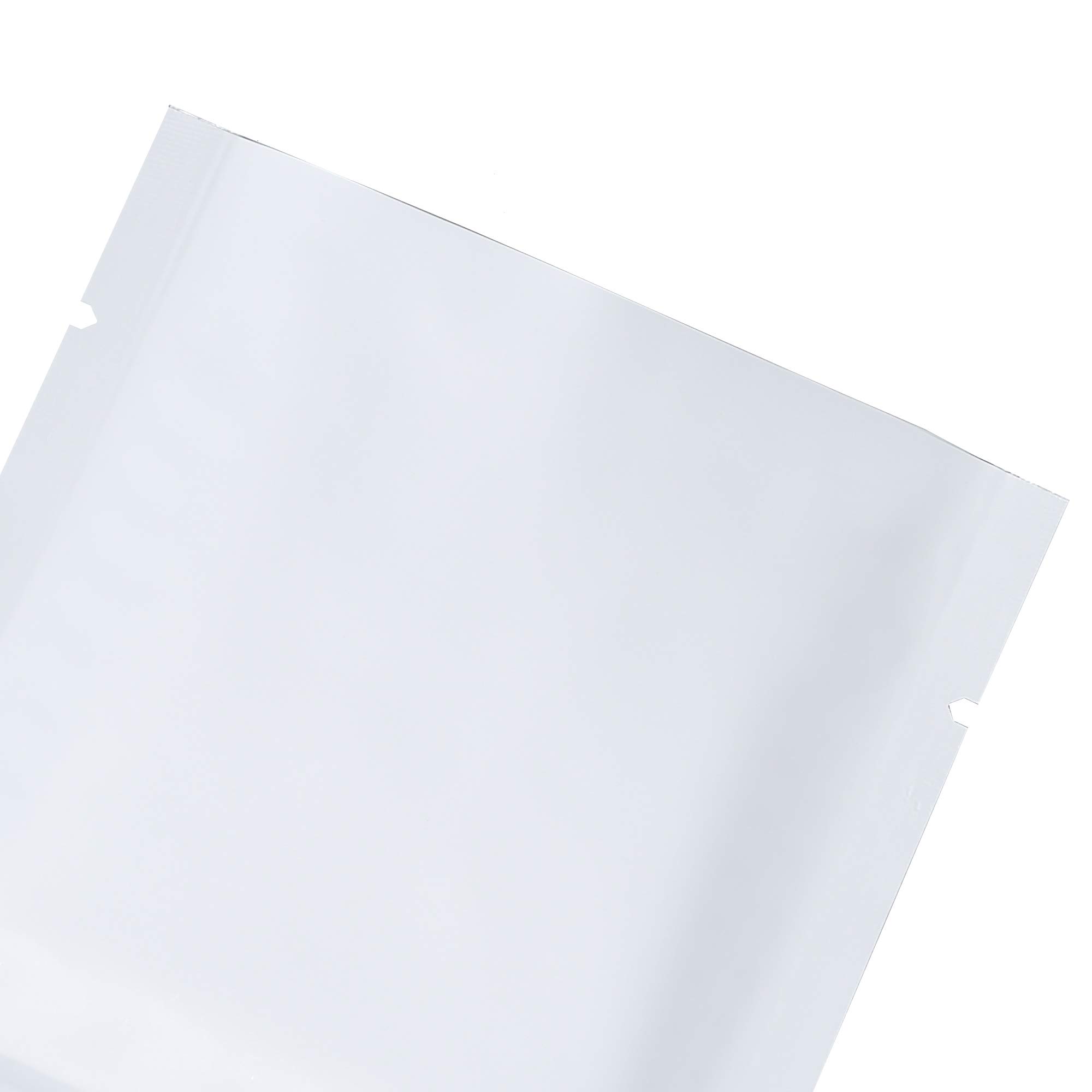QQ Studio 100 Bags/Pack Double Sided Color Food Safe Open Top Flat Bag with Tear Notch (White, 7x7cm (3x3"))