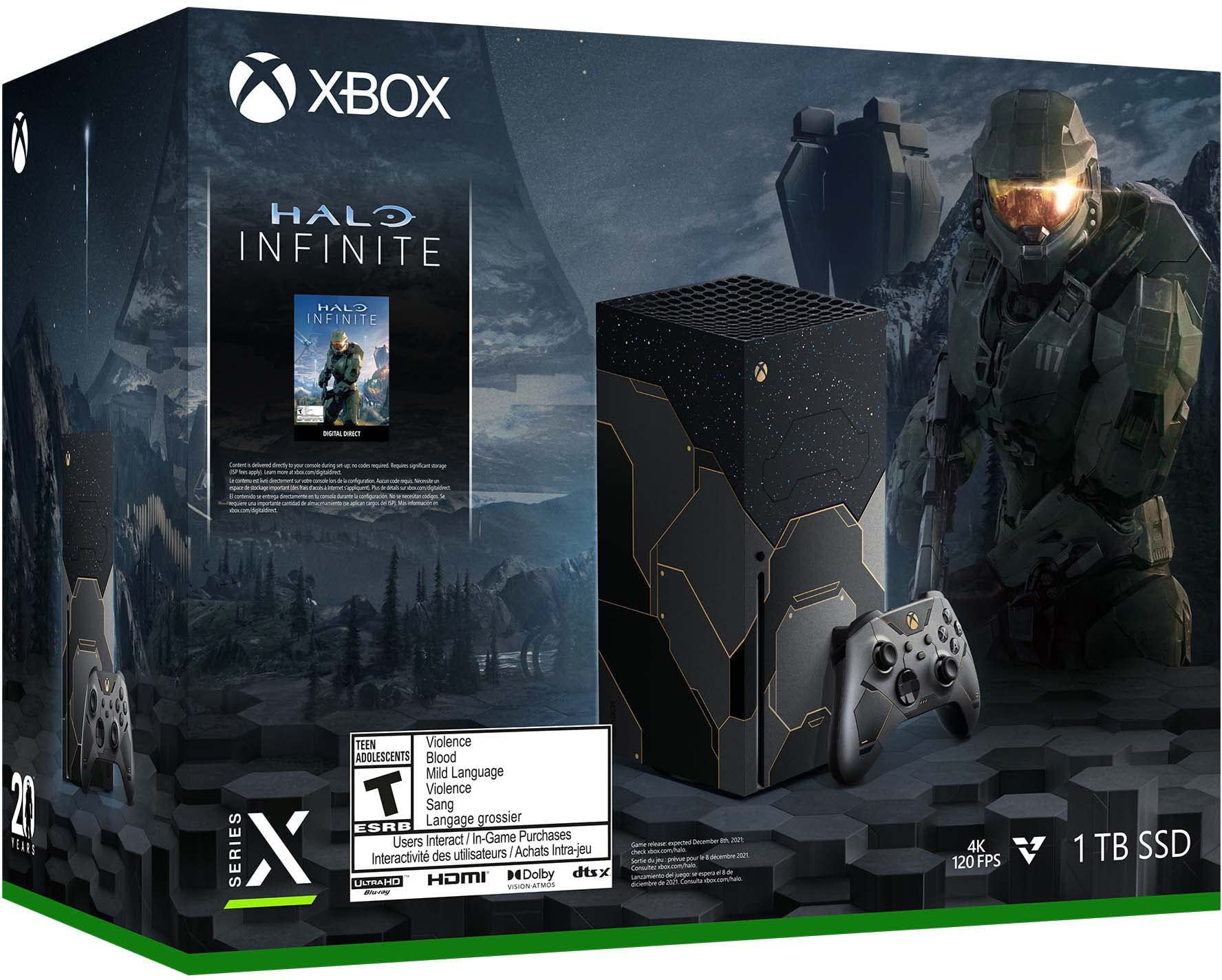 Microsoft Xbox Series X Halo Infinite Limited Edition: 1TB Black Console with U Deal HDMI (Renewed)