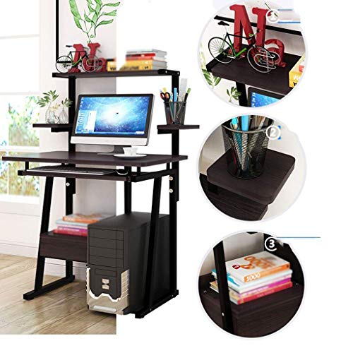 KXDTZ Desktop Computer Desk with Bookshelf Office Laptop Table Multifunction Home，with Sliding Keyboard