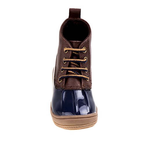 Josmo Unisex-Baby Luke Fashion Boot, navy patent/brown, 7 Medium US Toddler