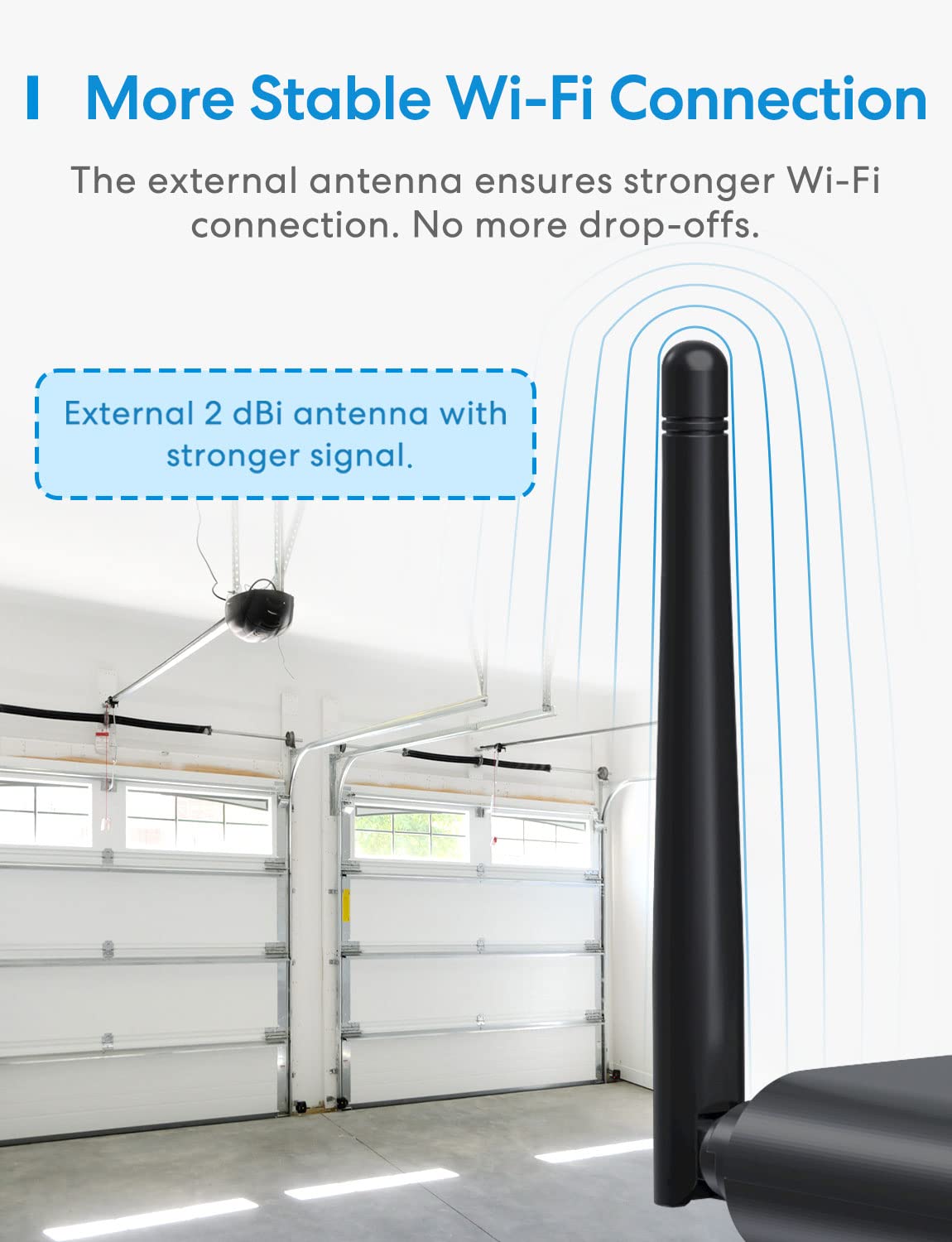 meross Smart Garage Door Opener Remote with External Antenna, Up to 3 Single Doors, APP Control, Compatible with Amazon Alexa, Google Assistant, SmartThings